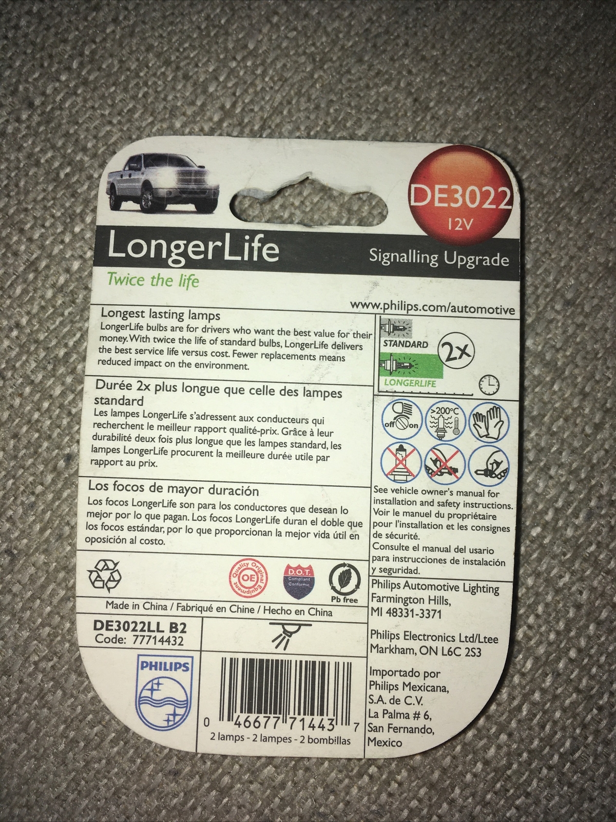 New Philips DE3022 LongerLife Miniature Bulb, 2-Pack DE3022LLB2 | eBay