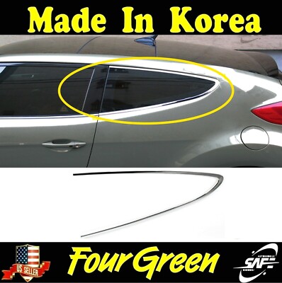 Chrome C Pillar Window Sill Molding Trim for Hyundai 2011-2017 Veloster ...