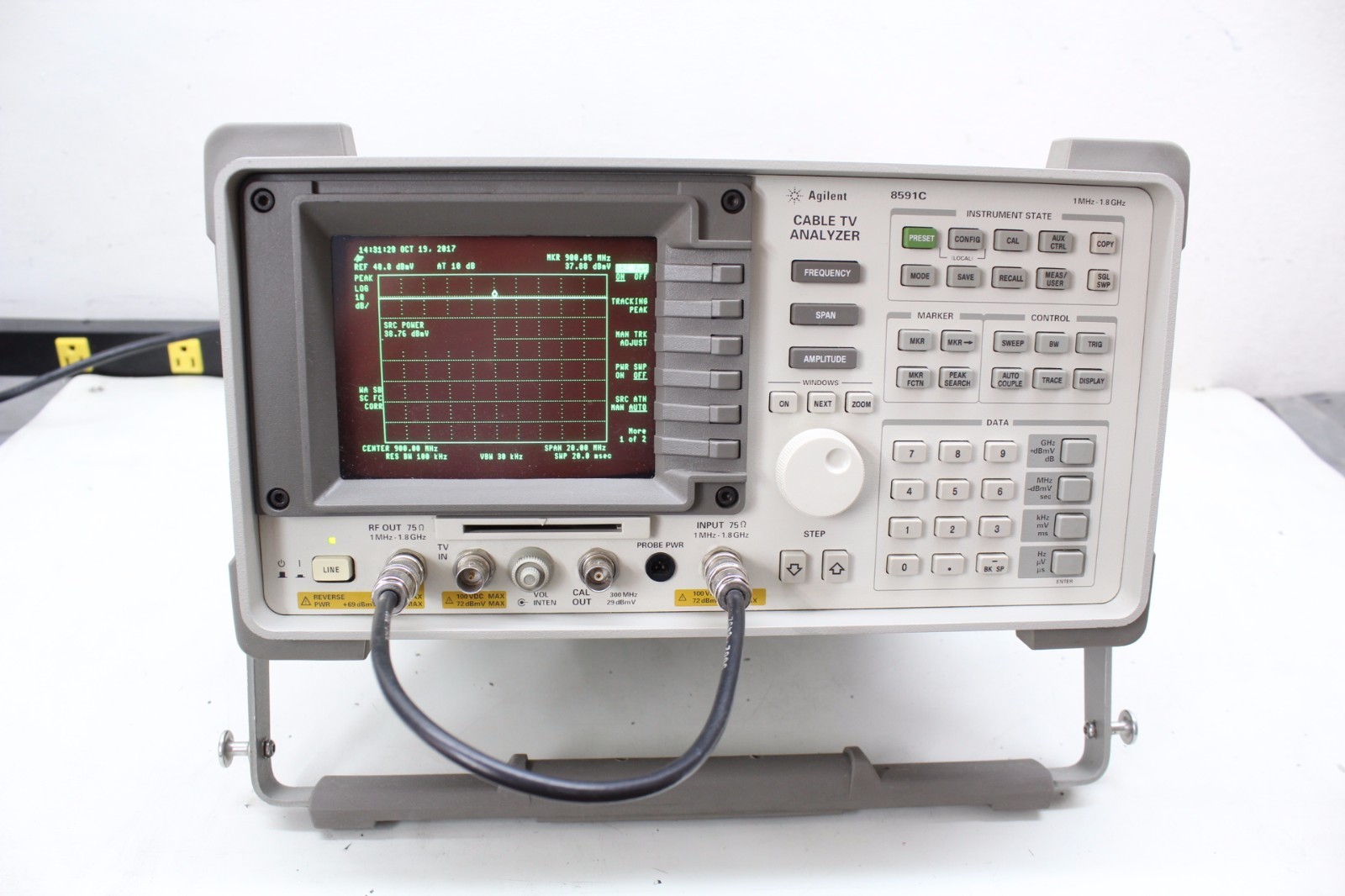 HP Agilent Keysight 8591C Cable TV Analyzer 1.8 GHz 1 4 101 102 105 11 ...