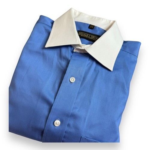DONALD J. TRUMP French Cuff Blue Mens dress shirt Sz 16.5 (32/33) Non ...