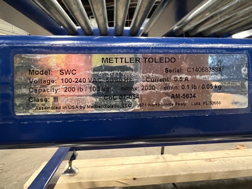 METTLER TOLEDO SWC Checkweigher Roller Conveyor Scale IND570 indicator ...