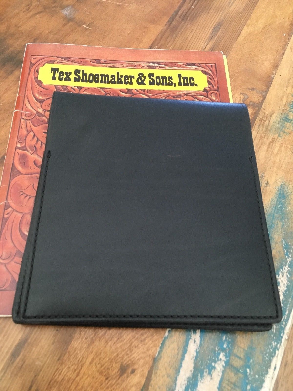 Tex Shoemaker Notebook Holder Basketweave Leather 7 3/8" x 8 1/4" Fire ...