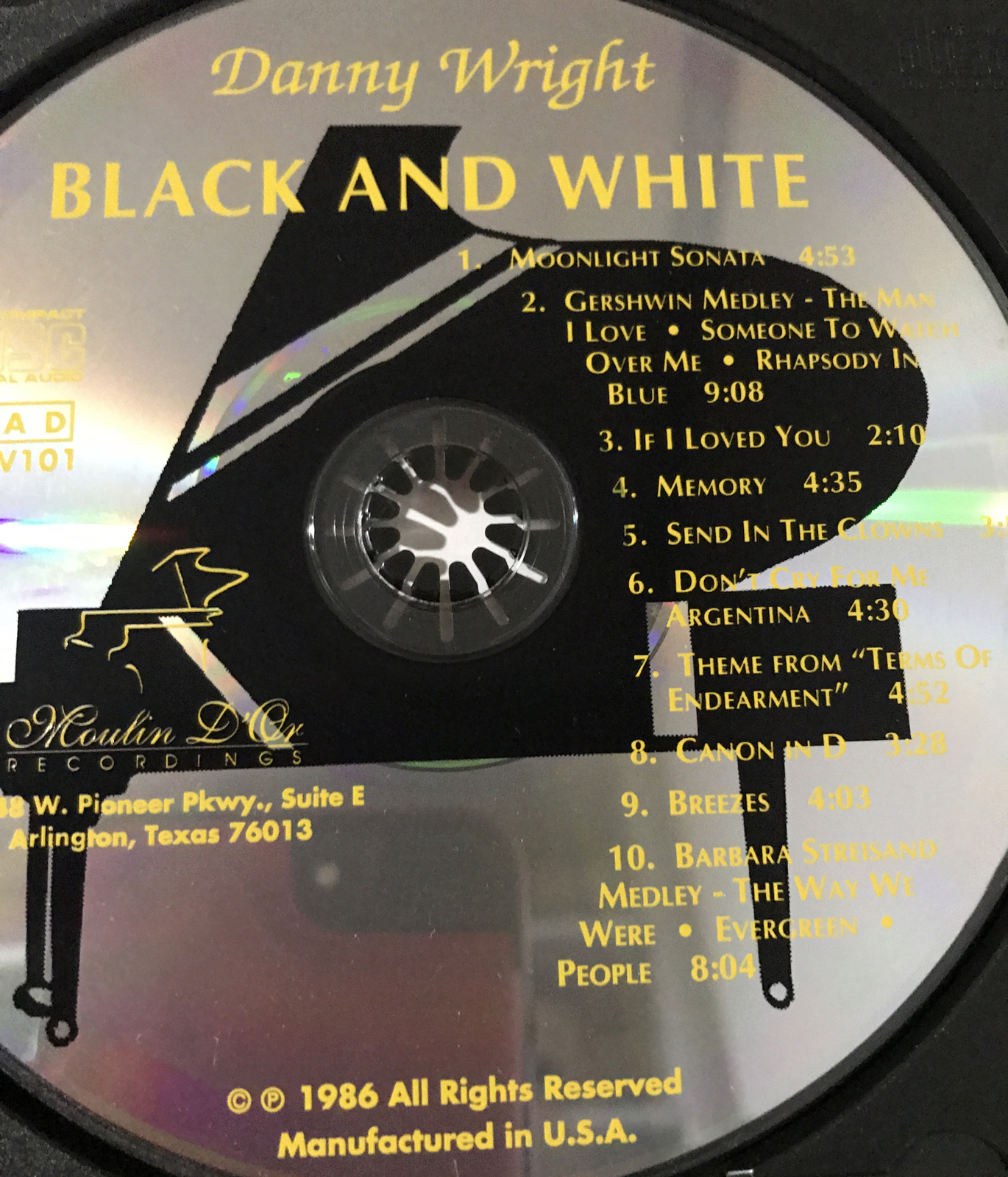 Danny Wright “Black And White” Player Piano CD | eBay