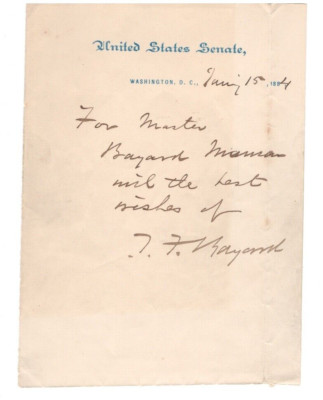 Thomas Francis Bayard Autograph 0n Senate Letterhead | eBay