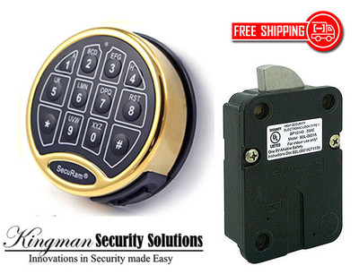 SecuRam Safelogic Basic II Lock & Keypad Kit - Swingbolt - Brass Finish ...