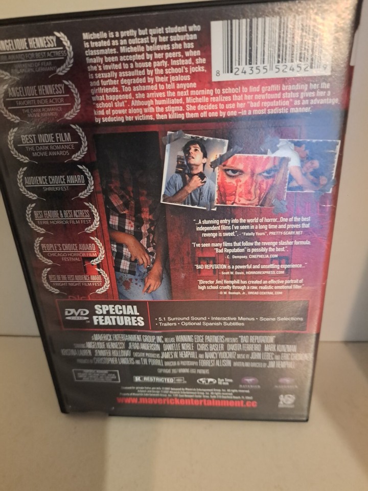 BAD REPUTATION rare Horror dvd Rape Revenge ANGELIQUE HENNESSY Slasher ...