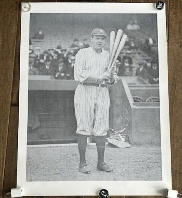 Vintage Babe Ruth Poster 19x24 Black & White New York Yankees The ...
