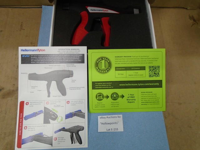HellermannTyton 110-80000 Evo9 Heavy Duty Cable Tie Application Tool Gun EVO 9 for sale online ...