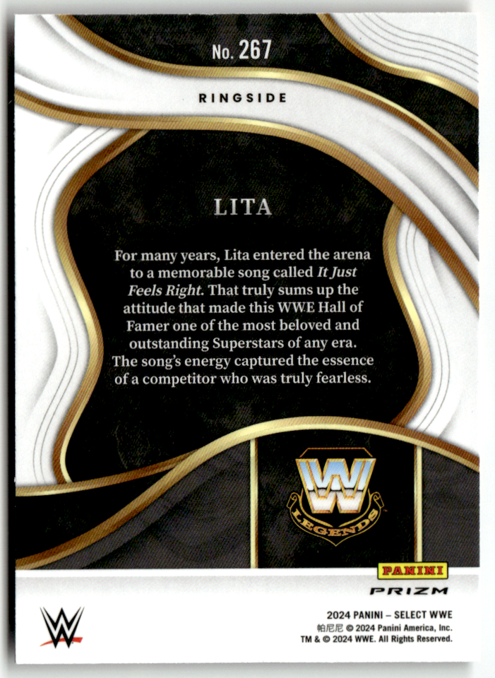 Panini Select WWE 2024 No. 267 Lita Orange Flood Prizm | eBay UK