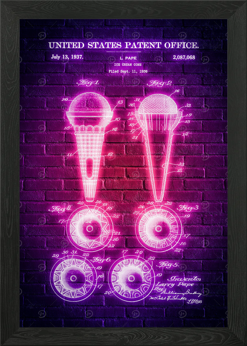 Ice Cream Cone Framed Wall Art Poster Canvas Print Picture | eBay UK