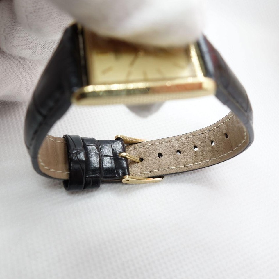 Seiko Quartz Ladies Square Style Watch Gold-Black Case Rectangle ...