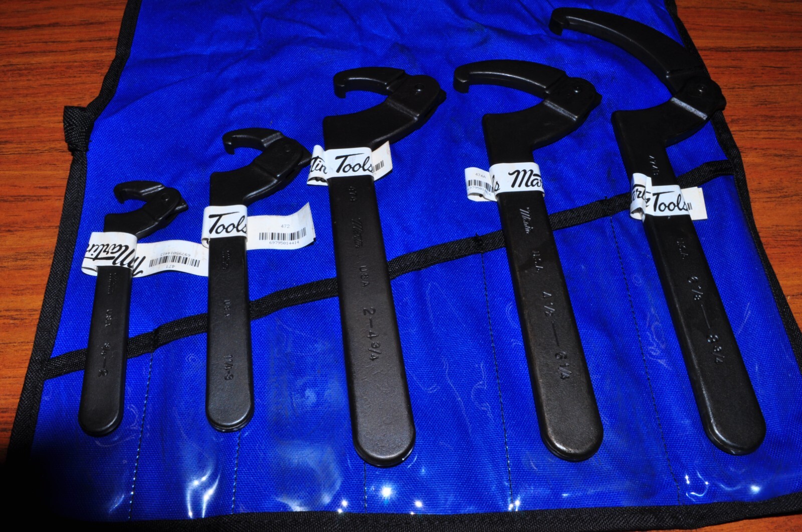 MARTIN SHW5K HOOK STYLE 5PC ADJUSTABLE SPANNER WRENCH SET MADE IN USA ...