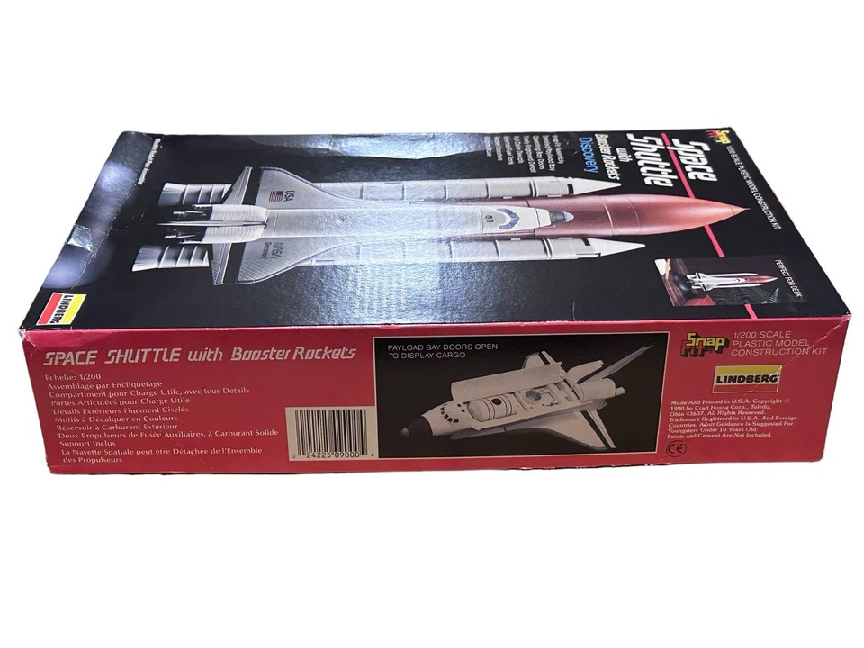 Lindberg #9000 Snap-Fit Space Shuttle Discovery 1/200 Scale Model Kit ...
