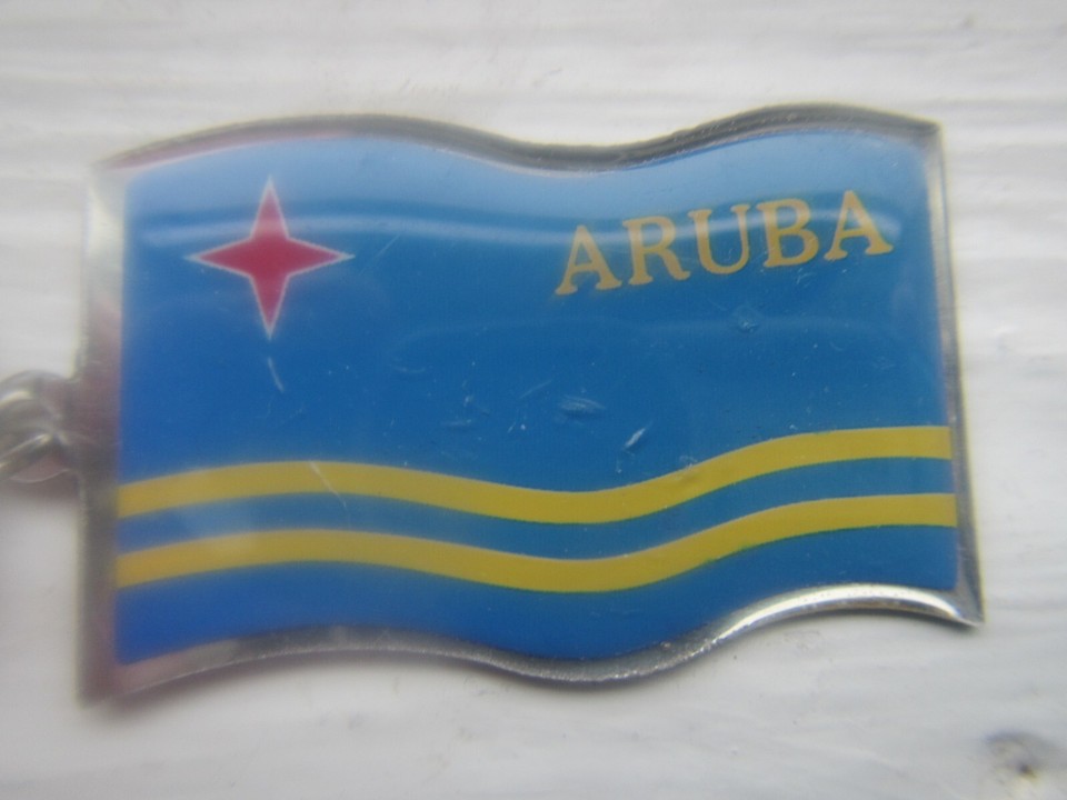 Caribbean Country Island Aruba Souvenir Metal Flag Logo Keychain ...