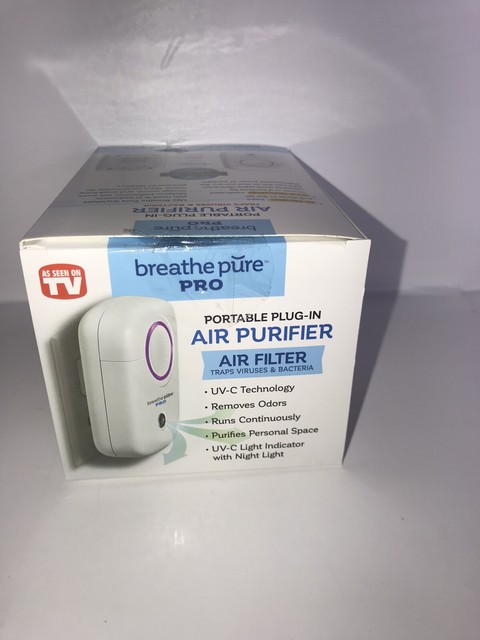 2x Breathe Pure Pro Portable Plug-in Air Purifier W/ HEPA and Uv-c for ...