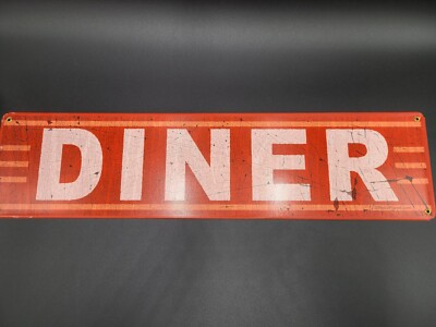 Vintage Retro Red DINER Metal Sign Shop Cafe Diner Restaurant Unique ...