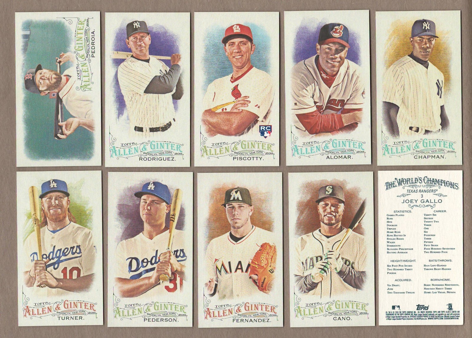 2016 Topps Allen and Ginter MINI Parallel Single Cards #1-300 Rookie ...