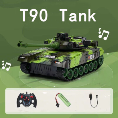 32.5CM Large RC Tank Radio Remote Control Green T90 Battle Toy 360 ...
