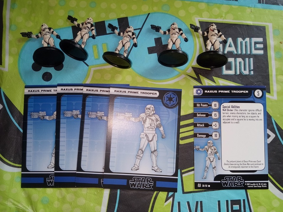 Star Wars Miniatures FORCE UNLEASHED 5 Raxus Prime Troopers 38/60 | eBay