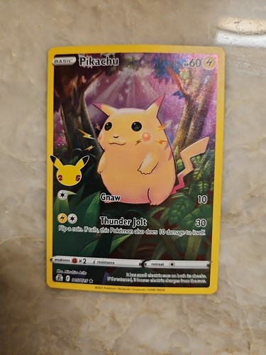 Pokémon TCG Pikachu Celebrations 005/025 Holo Full Art Holo Rare 2021 ...