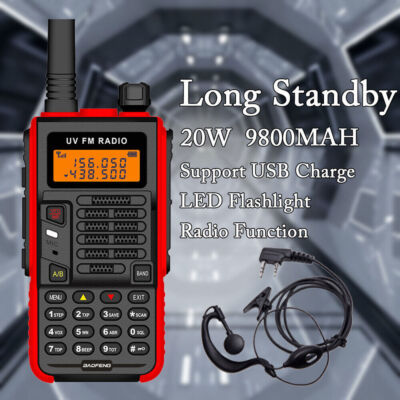 BAOFENG X5 PLUS 20W DUAL-BAND VHF/UHF WALKIE TALKIE LONG RANGE TWO WAY ...