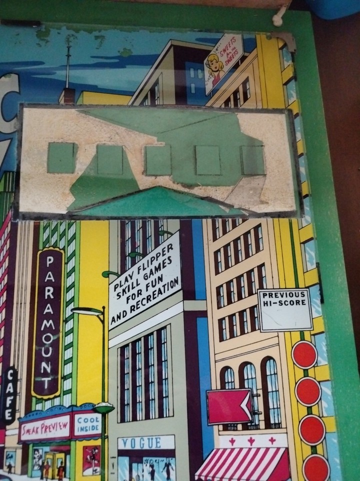 Flipper Williams 1967 MAGIC CITY Pinball Machine Vetro Originale ...