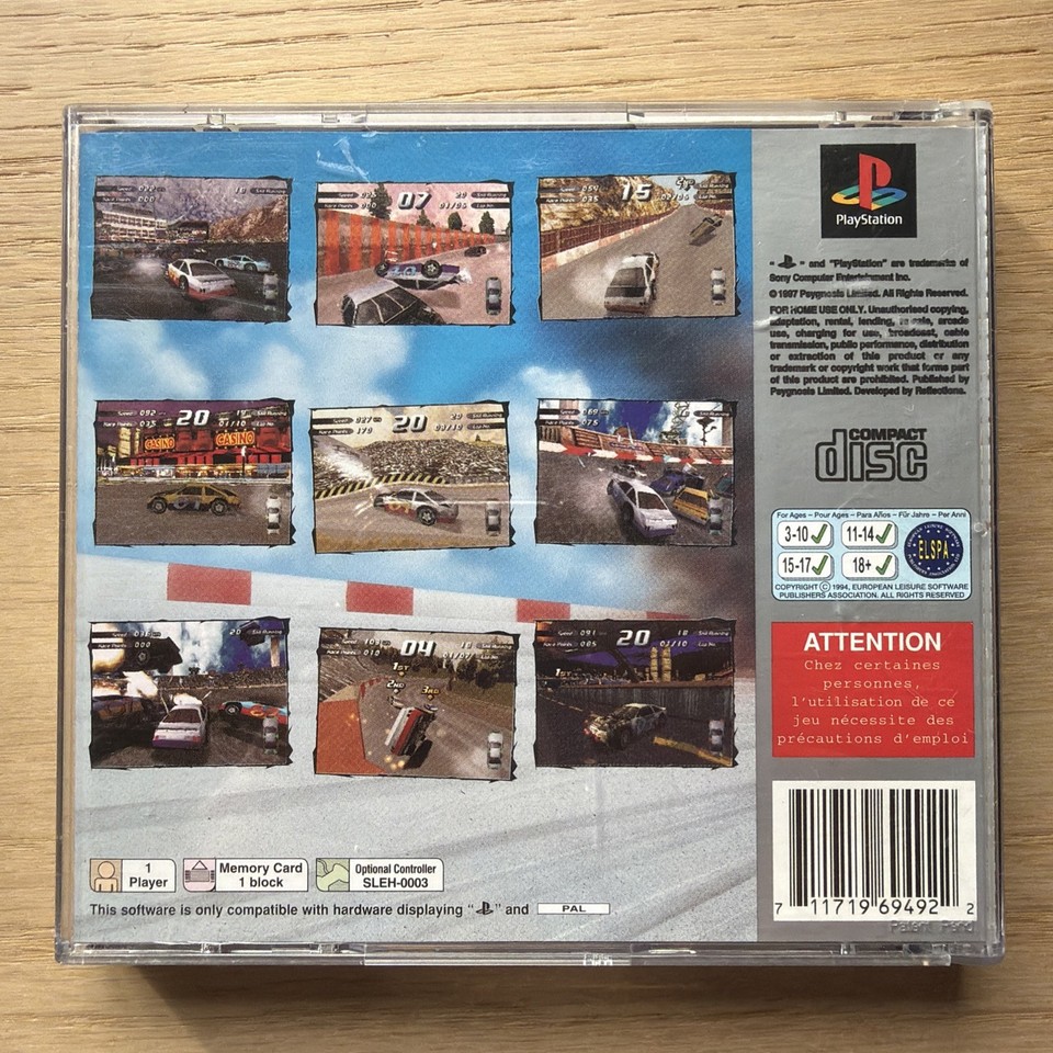 Destruction Derby 2 PlayStation 1 Racing Game Complete with Box and ...