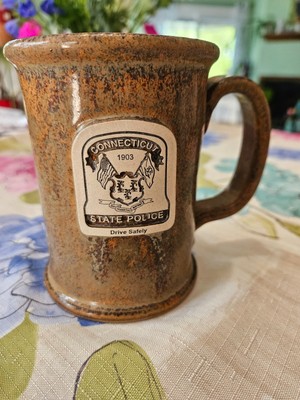 Connecticut CT State Police 1903 Stoneware Coffee Mug Brown Drive ...