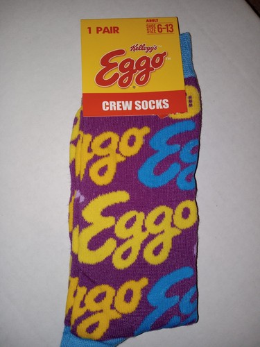 Kelloggs Eggo waffle crew socks size 6-13 | eBay