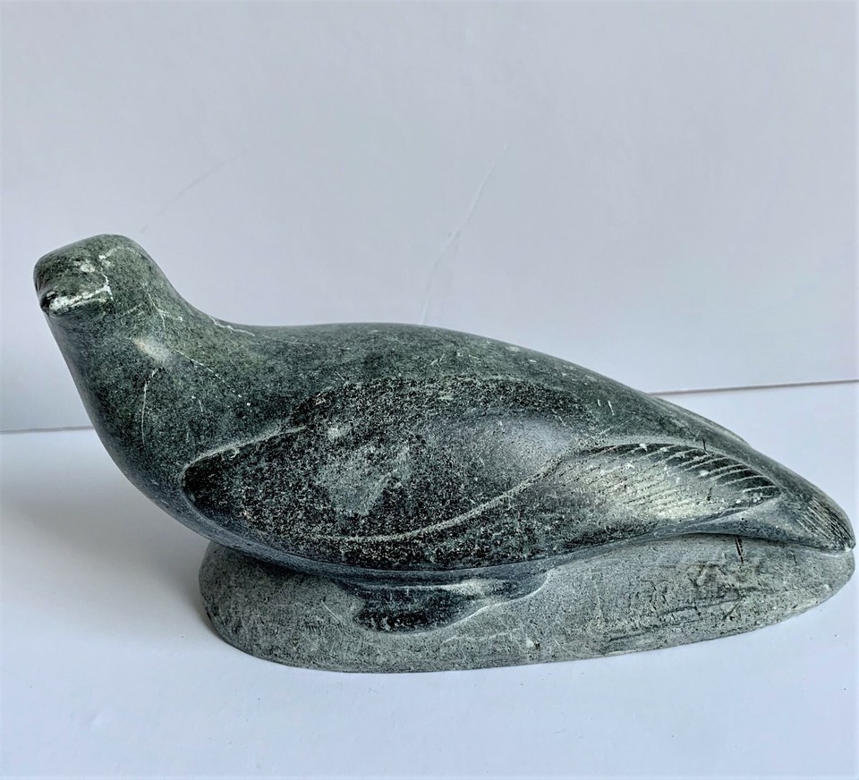 Isapik Pov (Inuit,1931-1970) Fine Canadian Inuit Art Carved Soapstone ...