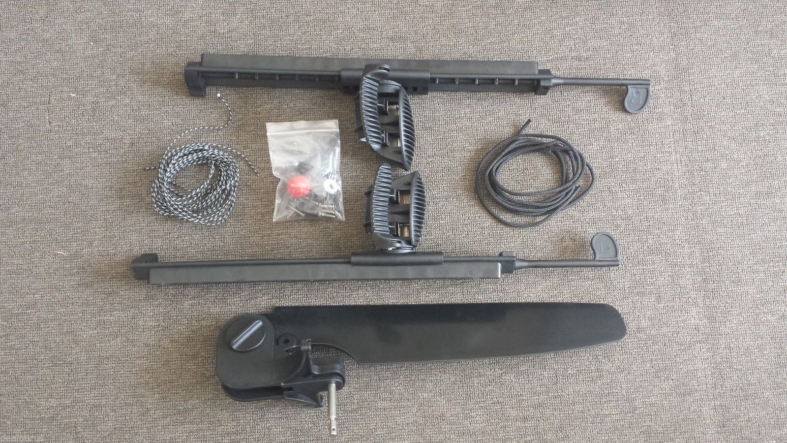 kayak rudder Kit * Cable * Rope * Foot Rest * Bracket * Spring operated ...