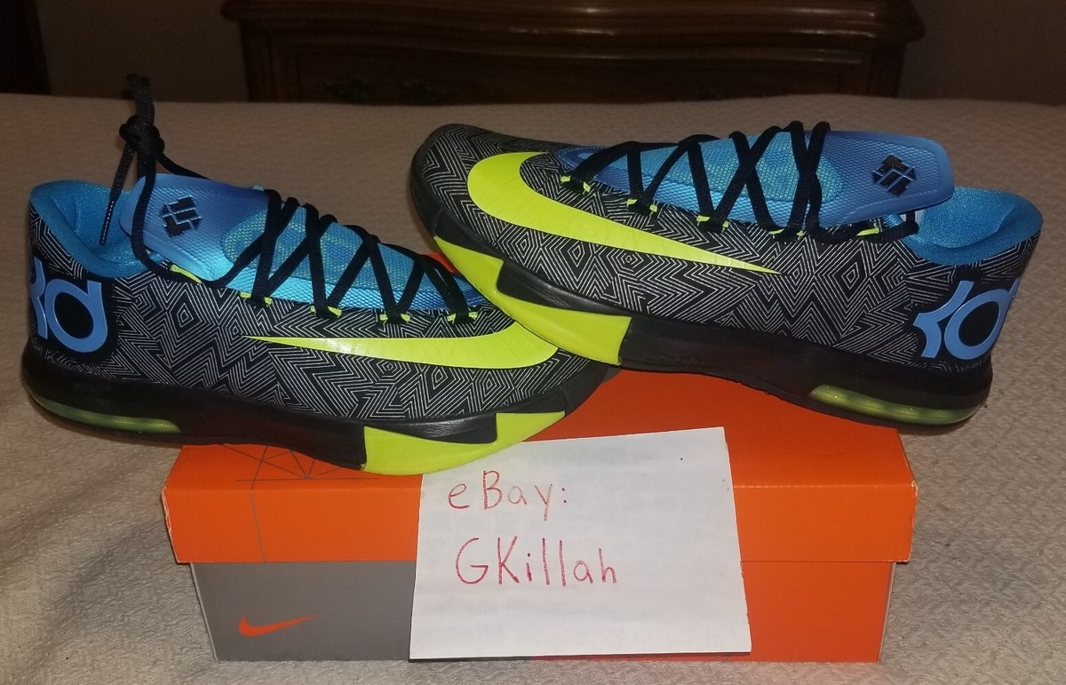 Nike Zoom Kd Vi 6 Black Volt Vivid Blue Away Ii 599424010 Nike Kd Vi