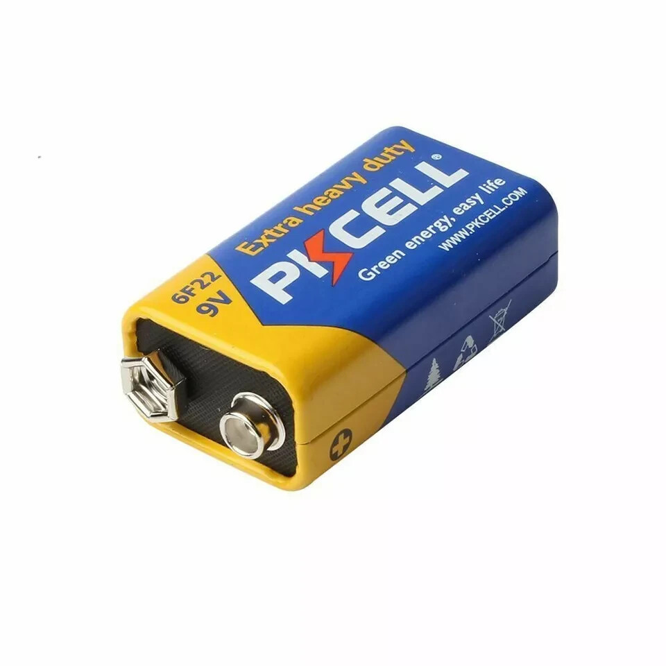 10 TEN PKCELL HEAVY DUTY 9V BATTERIES 9 VOLT 6F22 PP3 ZINC CARBON BRAND ...