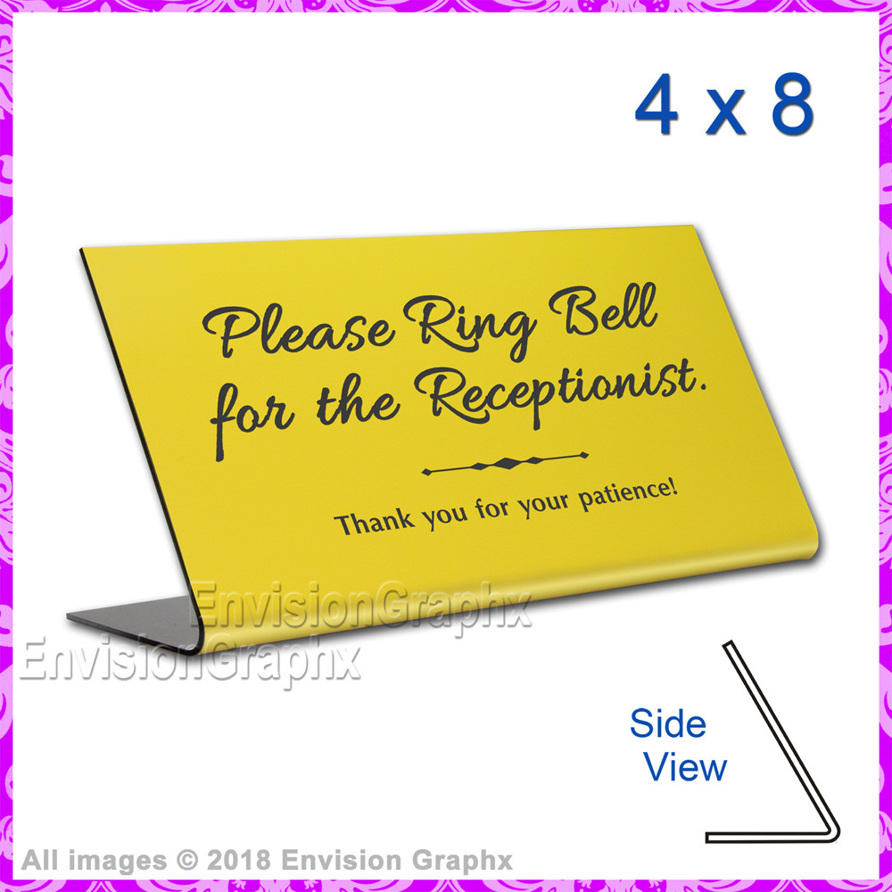 4x8 Engraved Plastic Office Front Desk Sign - PLEASE RING BELL FOR ...