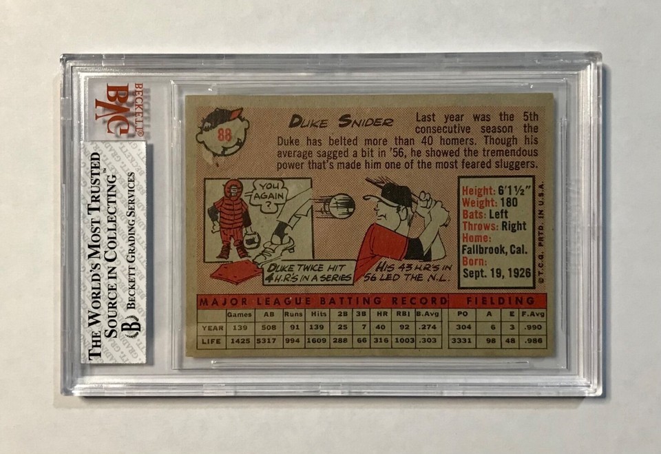 1958 Topps #88 Duke Snider (PSA Excellent 5) !!!! | eBay