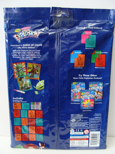 NEW Crayola Toy Story 3 NEON Color Explosion 18 Sheets 8 Markers Disney ...