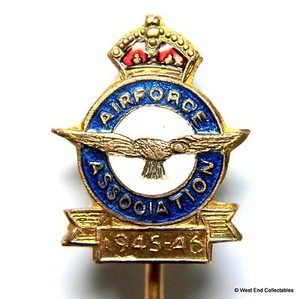 1945-46 WW2 Air Force Association Stick Brooch Badge - Royal Air Force ...