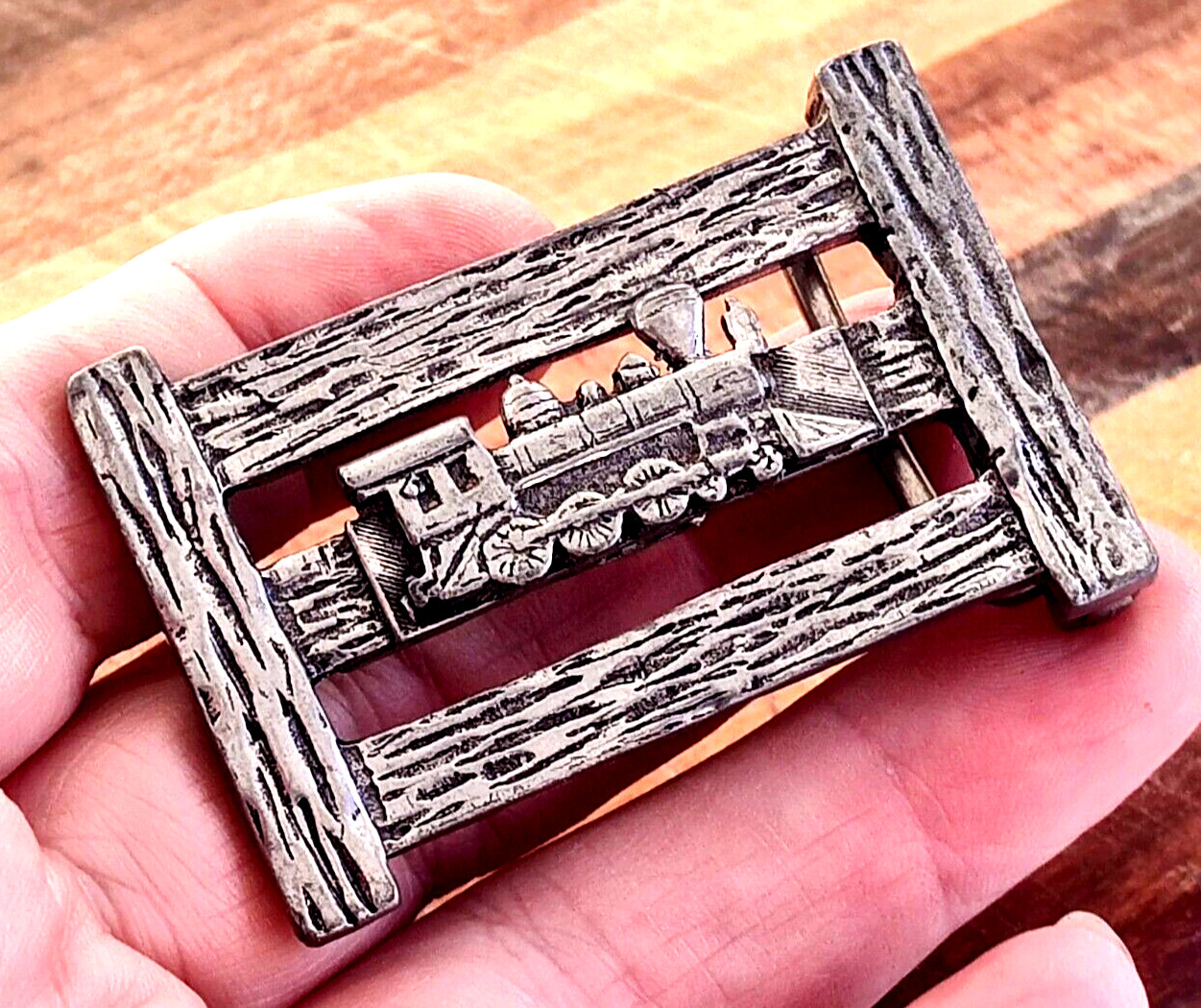 Signed J Ritter Train Steam Engine for 1" Belt Buckle… - Gem