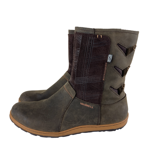 Merrell Womens Sz 10 Ashland Brown Leather Waterproof Mid Calf Boots | eBay