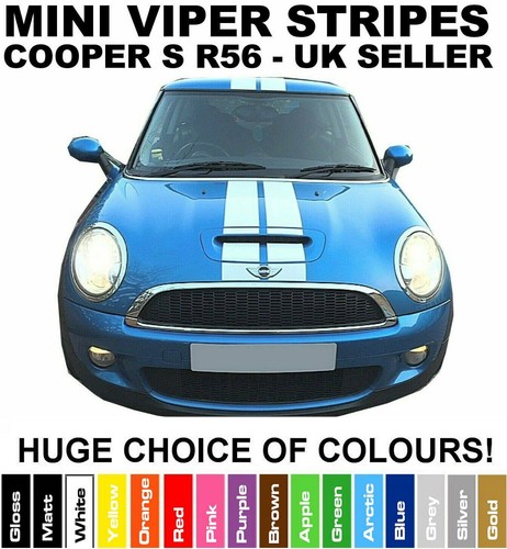 Mini Cooper S R56 8 Piece Vinyl Stripes Bonnet Kit Pre-cut to Size and ...