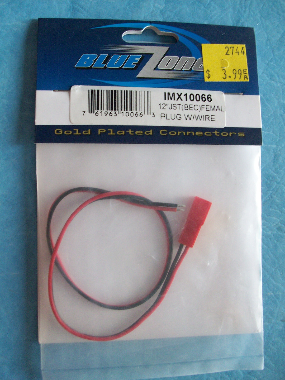 IMEX 10066 GOLD PLATED CONNECTOR JST (BEC) FEMALE PLUG WITH WIRE 12 ...