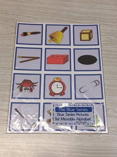 The Blue Series - Pictures For Movable Alphabet Montessori | eBay