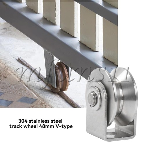 Stainless Steel Sliding Gate Roller for V-Shaped Tracks 1.89" 100 Lbs ...
