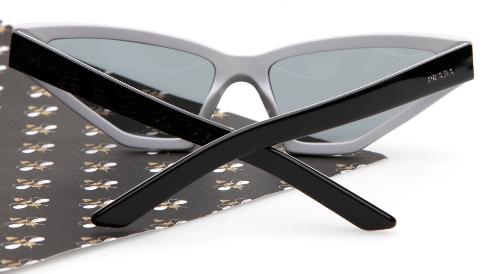 NEW PRADA SPR 12V 443-3C2 CAMOUFLAGE BLACK /GREY LENS SUNGLASSES 57-16 ...