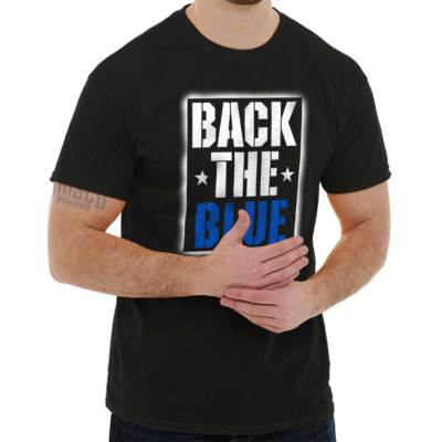 Back The Blue Pro Police Officer Support Cop Womens or Mens Crewneck T ...