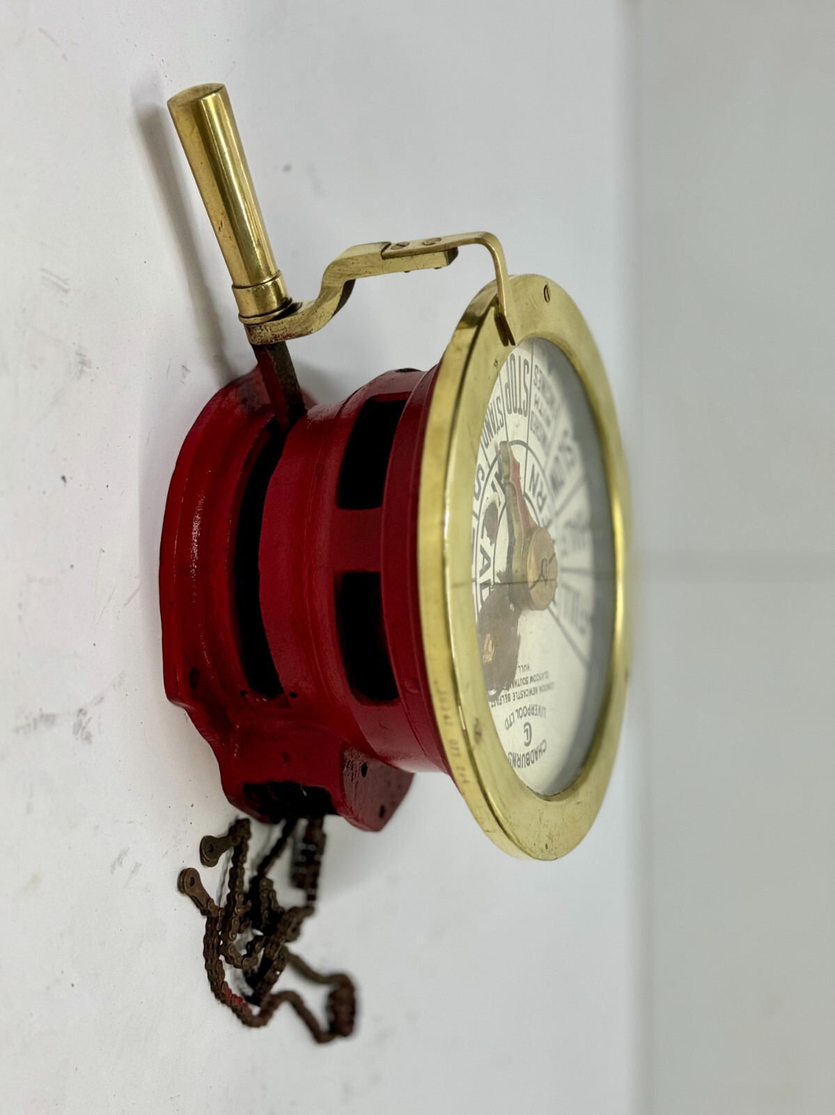 Original Brass Iron Chadburns Liverpool Ltd. London Ship Wall Telegraph ...