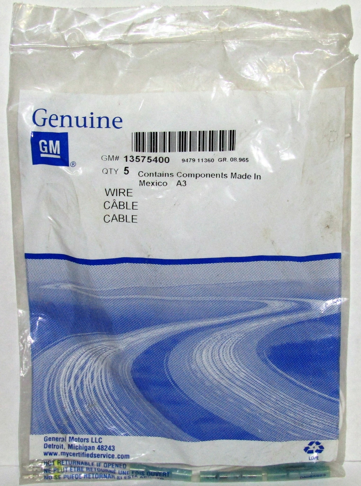 NEW GENUINE GM GENERAL MOTORS WIRE LOT OF 4 OEM PART NO. 13575400 | eBay