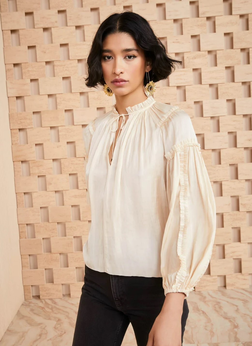 Ulla Johnson Maeve Ivory Ruffle Blouse Size 0 Top - Gem