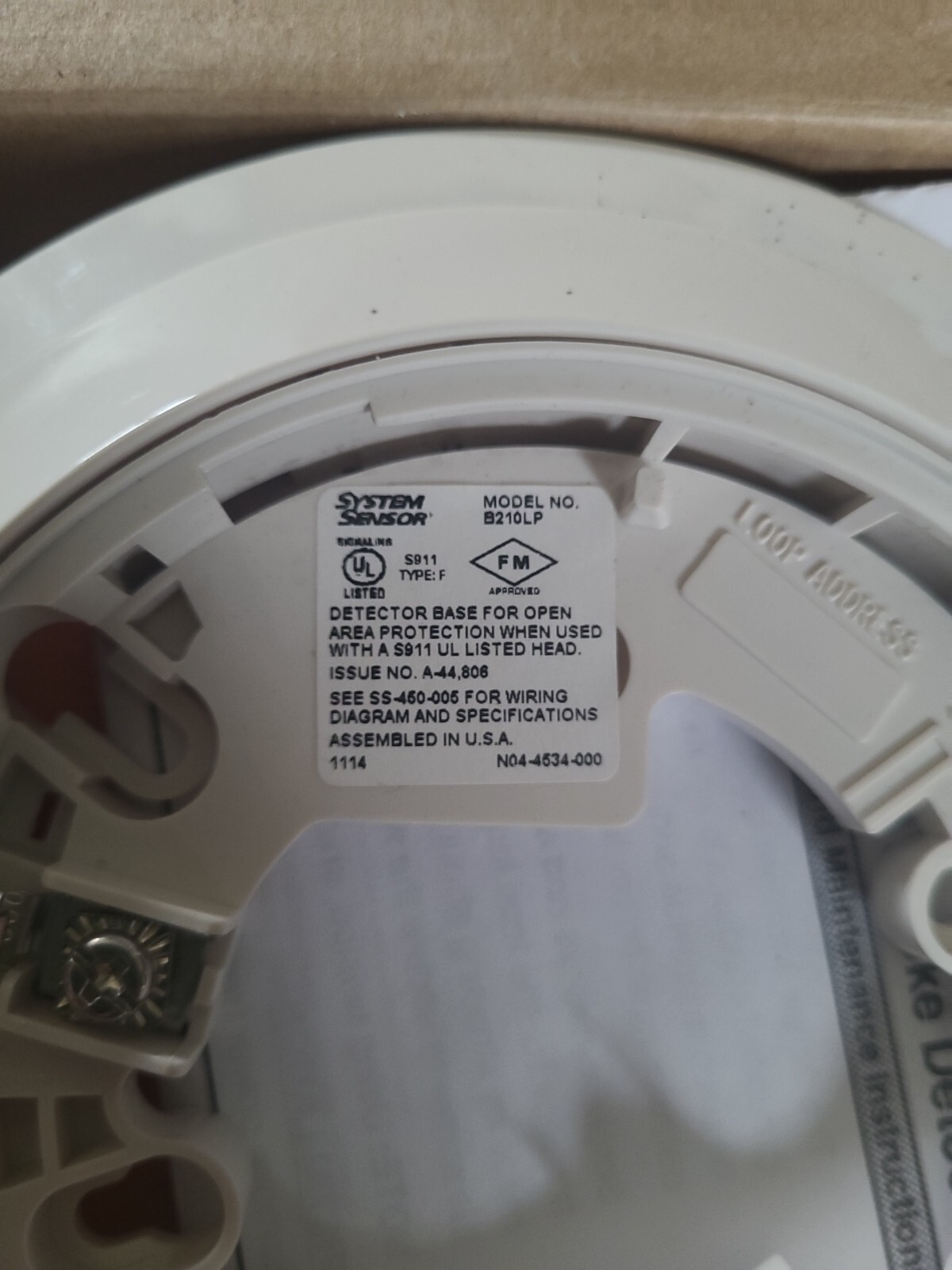 System Sensor B210LP Ceiling Mount for Smoke Detector or Fire Alarm for ...