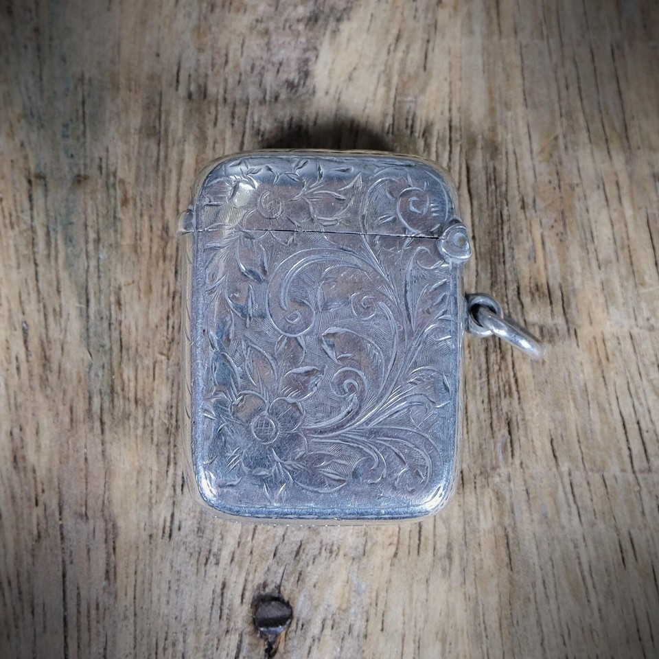 Antique Sterling Silver Vesta Case, Erotic Burlesque Style Dancer Enamel 1901 | eBay